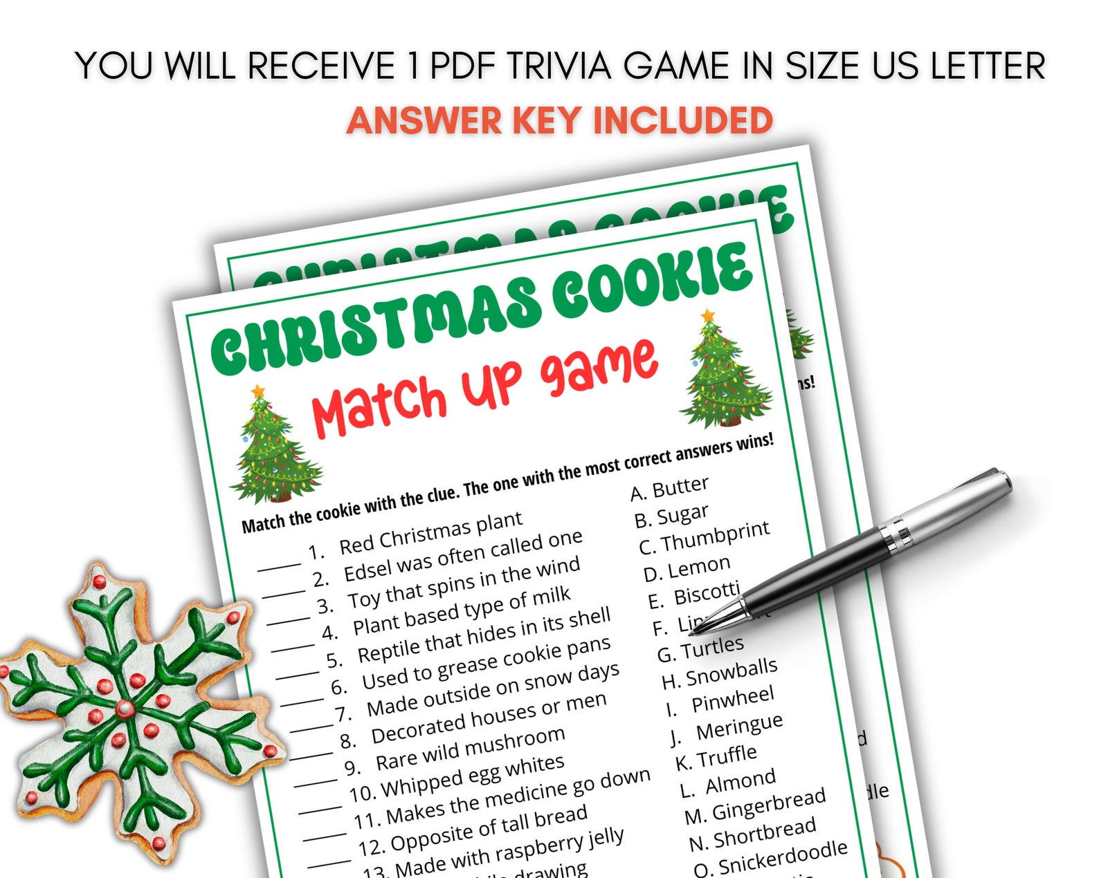 Christmas Cookie Game, Xmas Cookie Game, Christmas Party Game ...