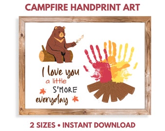 Campfire Handprint Art, Fall Handprint Craft, Preschool Activity ...