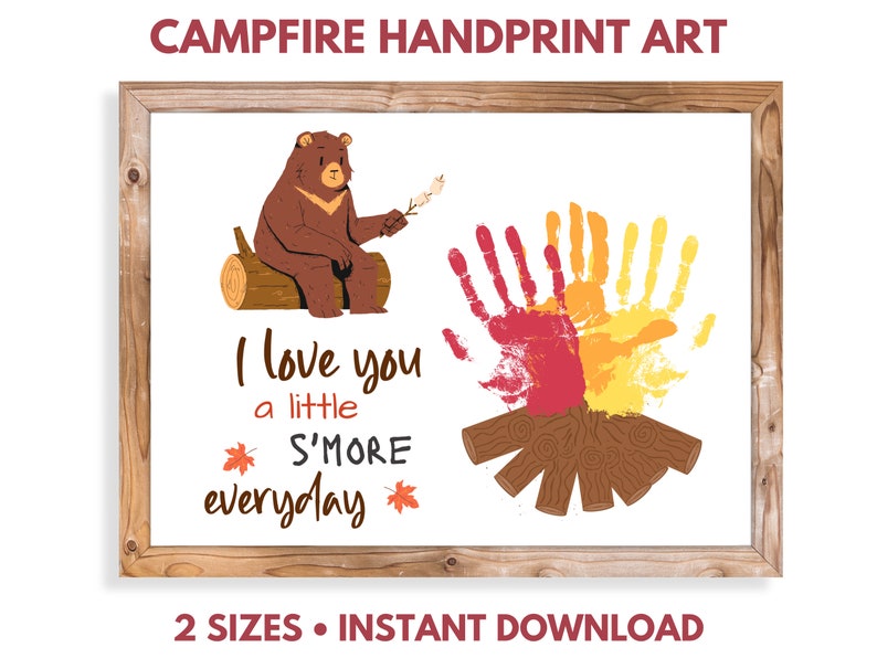 Campfire Handprint Art, Fall Handprint Craft, Preschool Activity ...