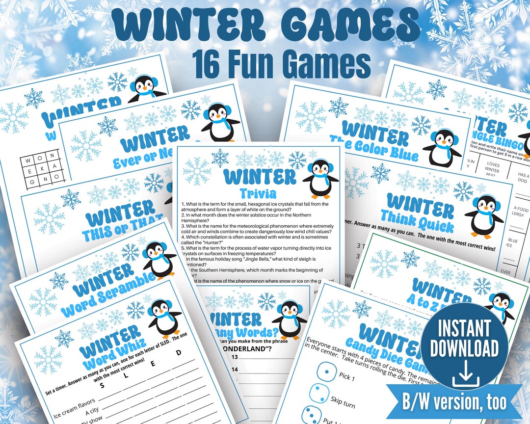 Winter Trivia Game Bundle,16 Winter Solstice Holiday Games,winter Party ...