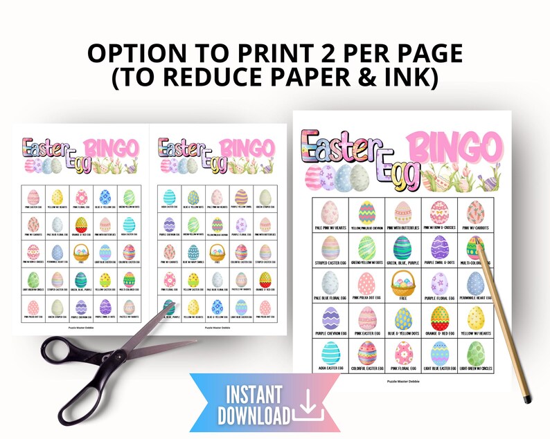 Easter Egg Bingo Game, Kids Easter Celebration, Christian Egg Hunt ...