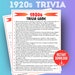 1920s Decade Trivia Game, Trivia Questions, 20s Trivia Quiz, 1960s ...