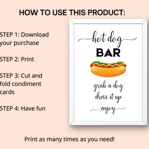 Hot Dog Bar Table Signs, Hot Dog Themed Birthday Party, Barrbeque Baby ...