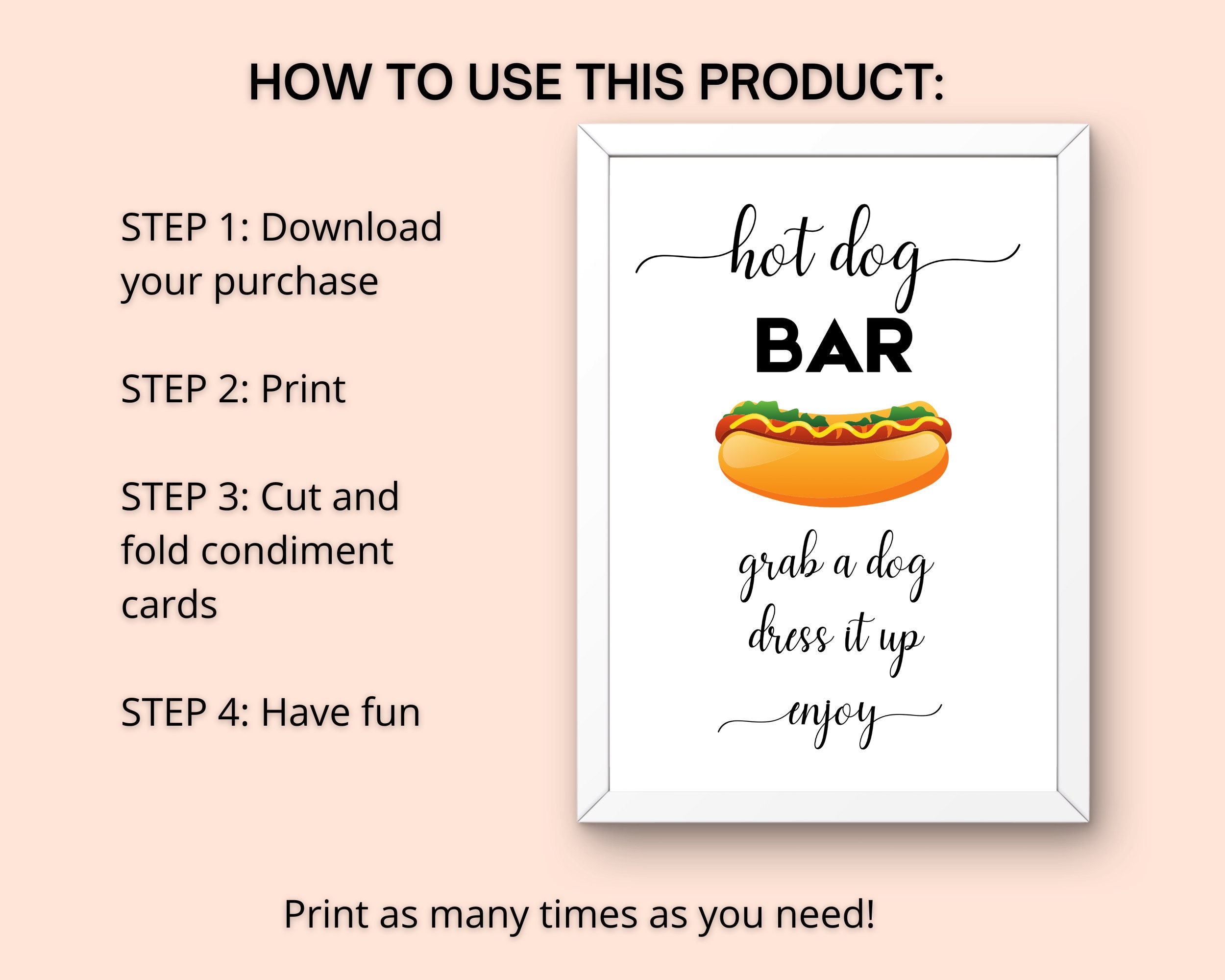 Hot Dog Bar Table Signs, Hot Dog Themed Birthday Party, Barrbeque Baby ...