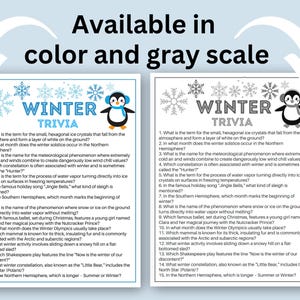 Winter Trivia Game, Winter Solstice Holiday Game, Winter Party Game ...