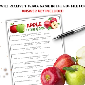 Apple Trivia Game, Fall Trivia Game, Halloween Party Game, Autumn ...