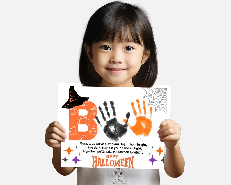 Halloween Handprint Art, Halloween Activity, Handprint Craft Keepsake ...