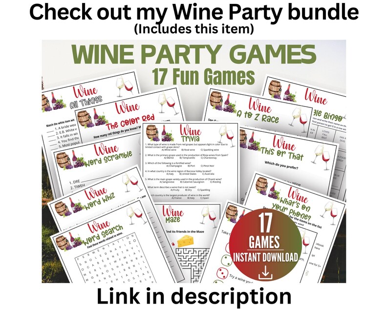 Cheese Trivia Game, Printable Wine & Cheese Party Game for Adults ...