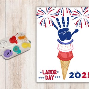 Labor Day Handprint Art, Labor Day Activity, Handprint Art, Handprint ...