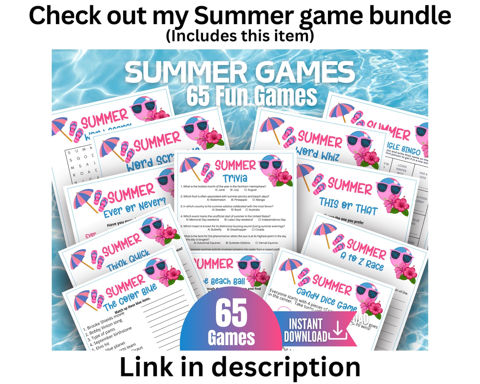 Watermelon Trivia Game, Spring Trivia Game, Summer Birthday Party Game ...