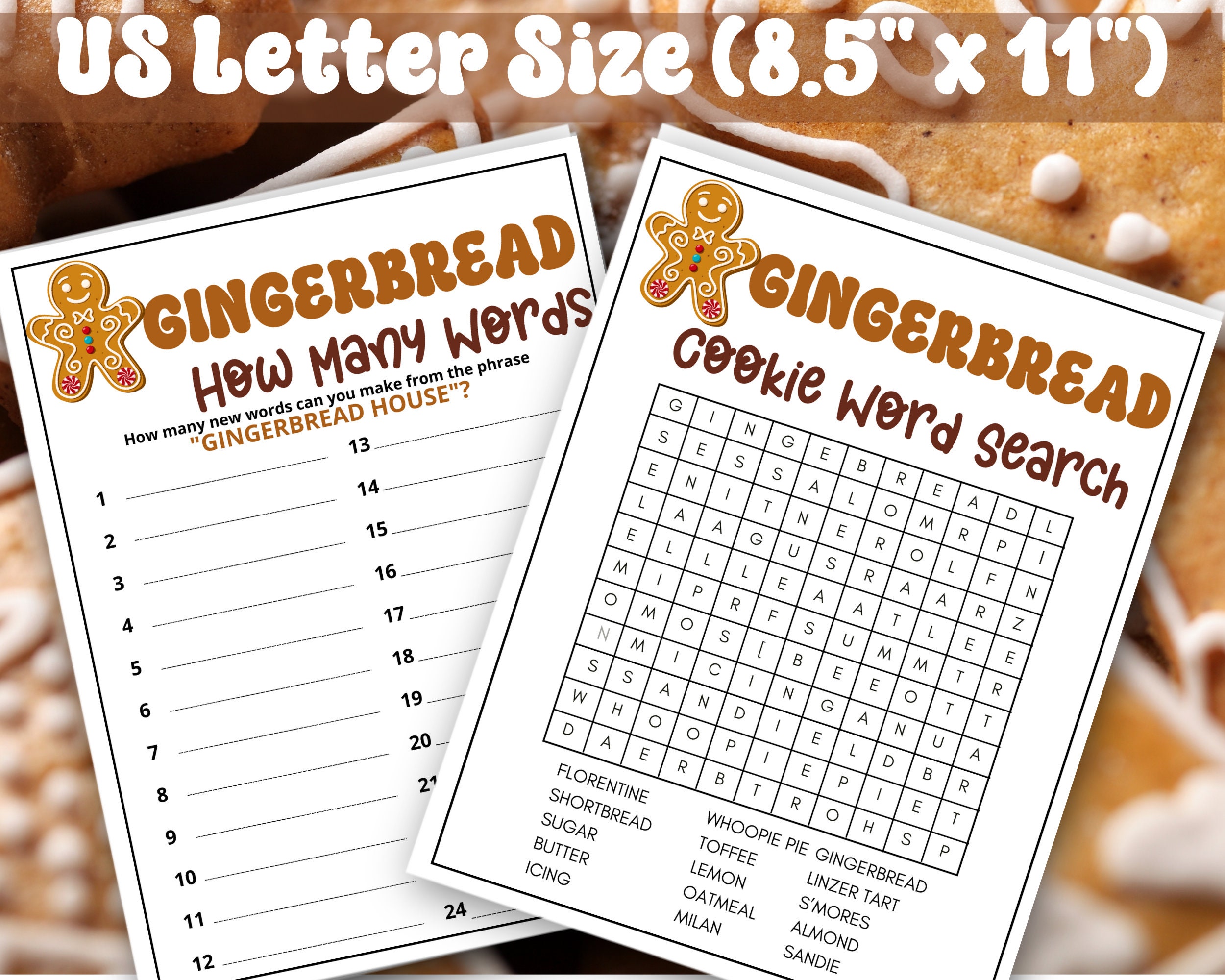 Gingerbread Game Bundle,8 Games,christmas Games,friendsmas Printable ...