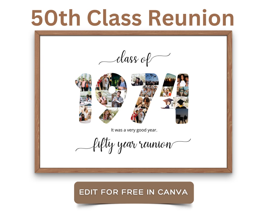 EDITABLE Custom 50th Class Reunion Sign, 50th Reunion Photo Collage ...