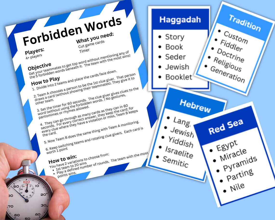 Passover Forbidden Words Game, Seder Activity for Kids and Adults ...