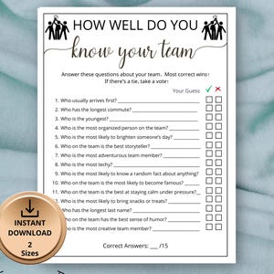Team Building Games, How Well Do You Know Your Team, Coworker Activity ...