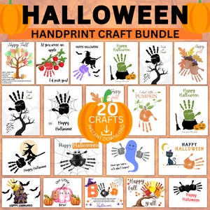 Halloween Handprint Art Bundle, Halloween Activity, Handprint Craft ...