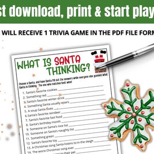 Christmas What is Santa Thinking Game, Office Party Activity, Office ...