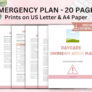 Daycare Emergency Plan, Childcare Emergency Plan Template, Emergency ...