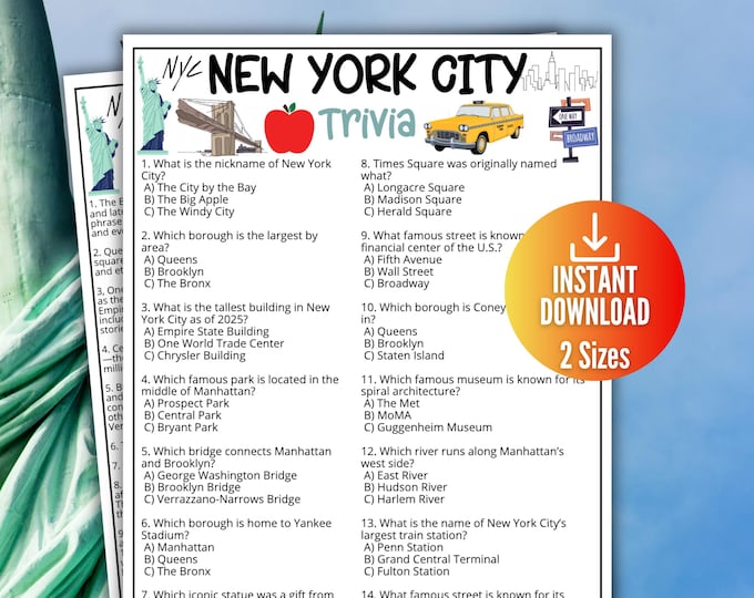 New York City Word Search, Instant Download, Printable, PDF - Etsy