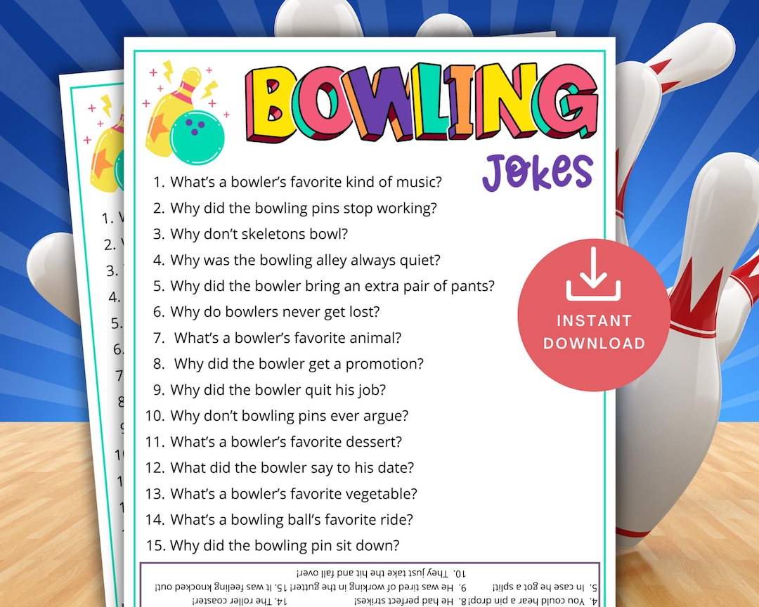 Bowling Jokes for Kids, Printable Bowling Game for Kids & Adults ...