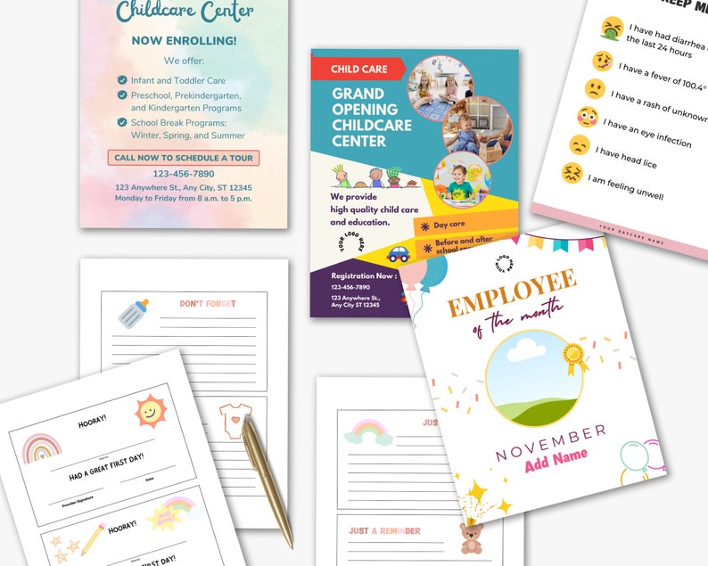 Daycare Starter Kit, Daycare Forms, Daycare Contract, Childcare Forms ...