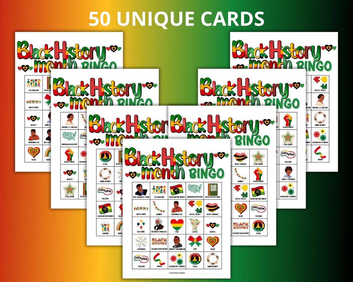Black History Month Bingo Game, Black Culture Party, African Heritage ...