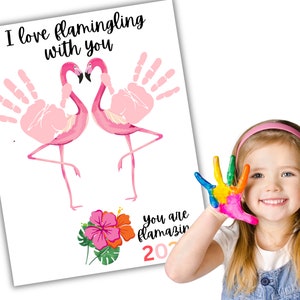 Flamingo Handprint Craft for Kids, Summer Tropical Craft, Flamingle ...