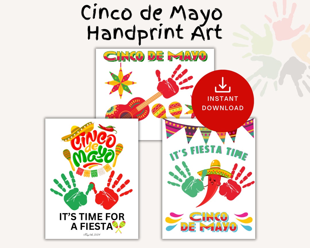 Cinco De Mayo Handprint Craft Bundle, Mexican Fiesta Handprint Keepsake ...