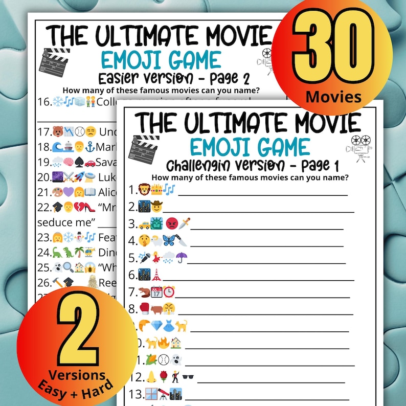 Movie Emoji Game, Team Building Activity, Pop Culture Trivia Games ...