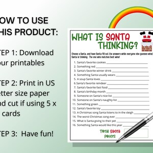 Christmas What is Santa Thinking Game, Office Party Activity, Office ...