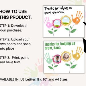 Editable Grandmother Handprint Craft, Flower Handprint Art With Kid ...