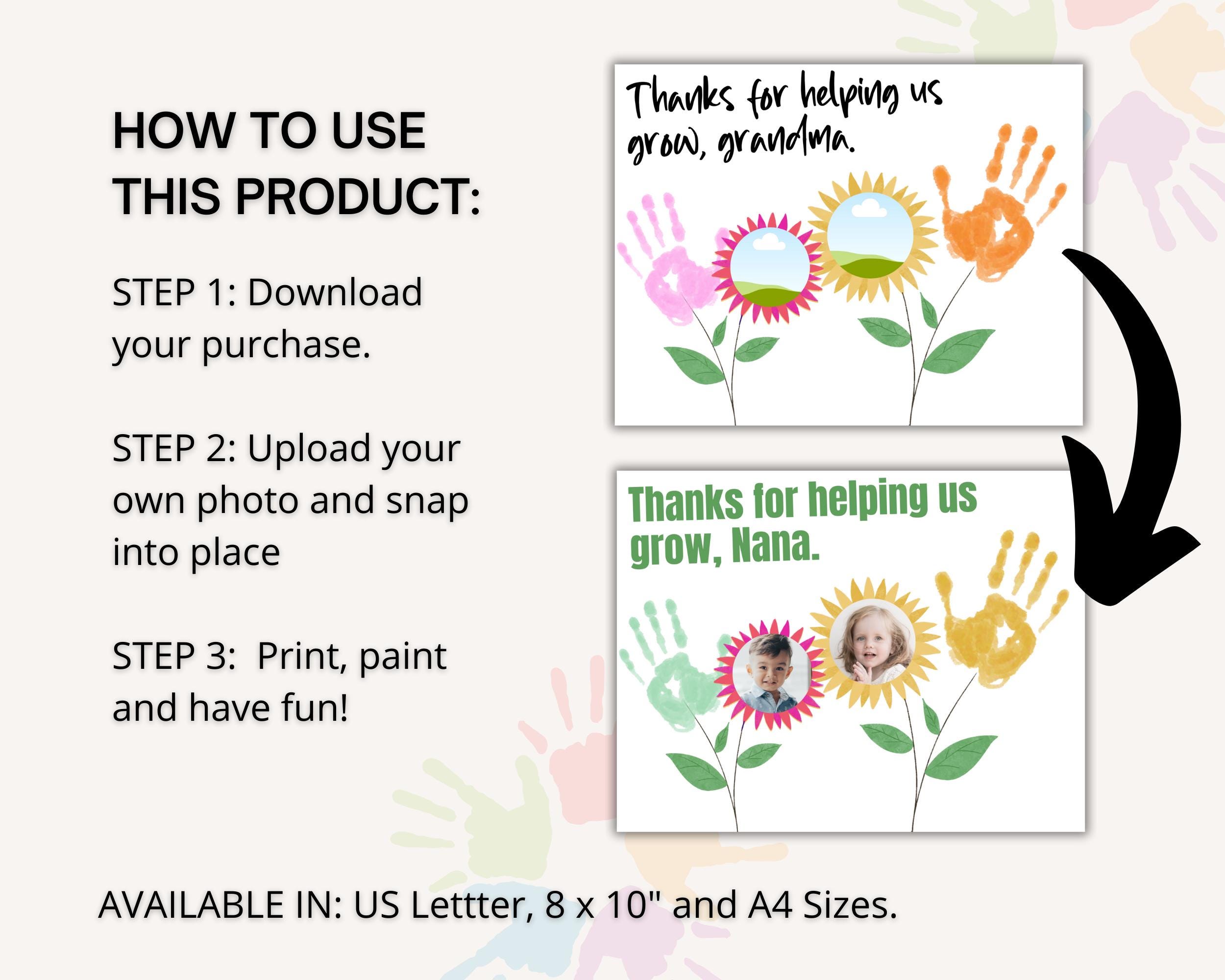 Editable Grandmother Handprint Craft, Flower Handprint Art With Kid ...