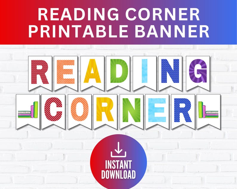 Reading Corner Banner Sign, Printable Reading Room Poster,diy ...