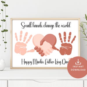 Martin Luther King Day Handprint Craft, MLK Day Handprint Art Bundle ...