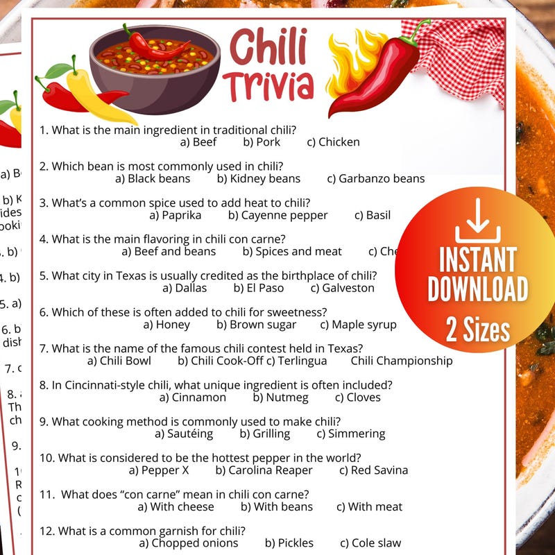 Winter Chili Cook Off - Etsy