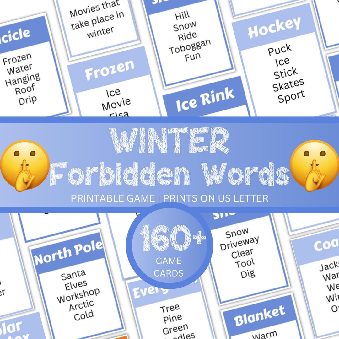 Winter Forbidden Words Game, Christmas Activity for Kids,teens & Adults ...