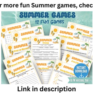 August Trivia Game, Summer Monthly Trivia Game, Summer Party Game ...