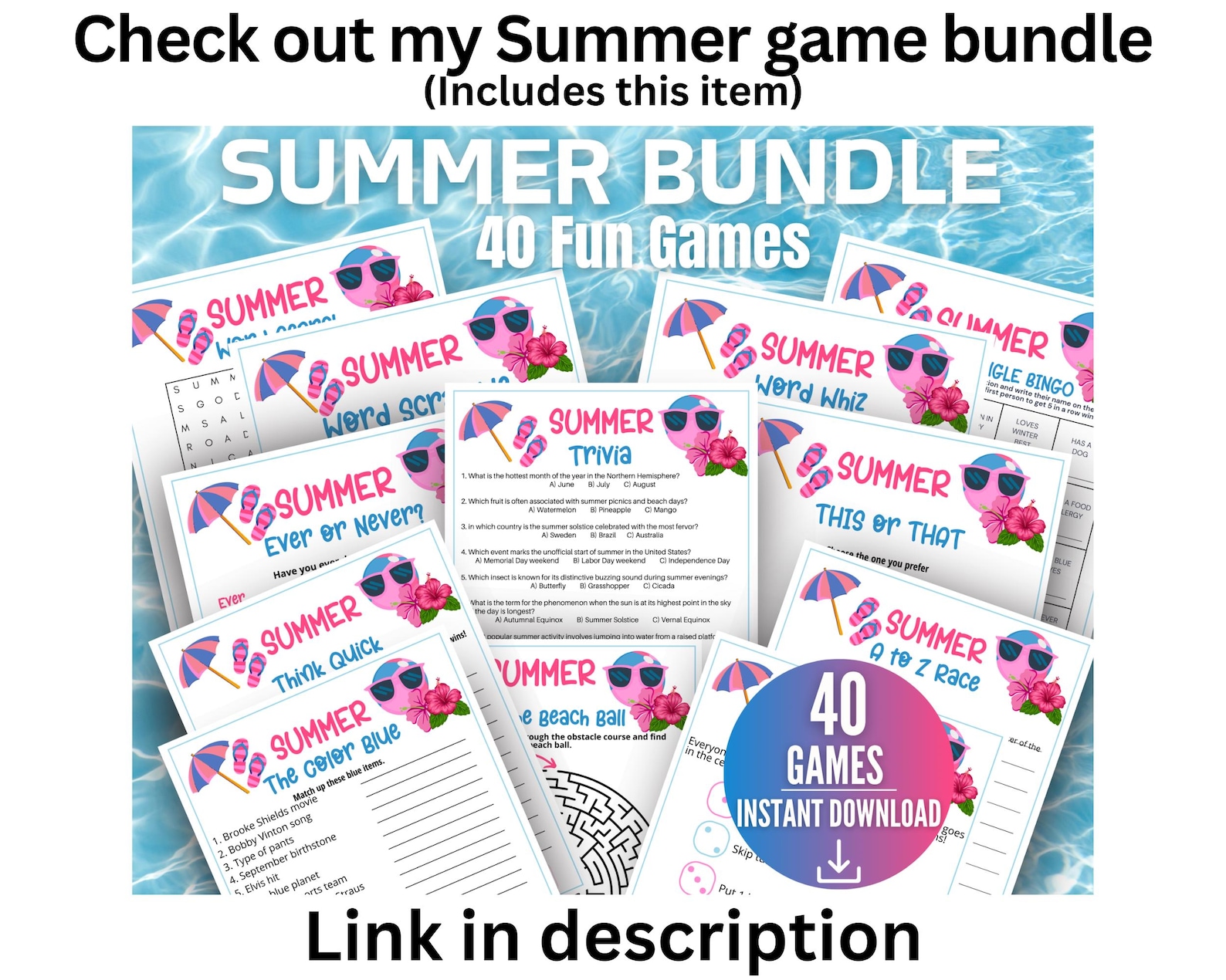 Watermelon Trivia Game, Spring Trivia Game, Summer Birthday Party Game ...