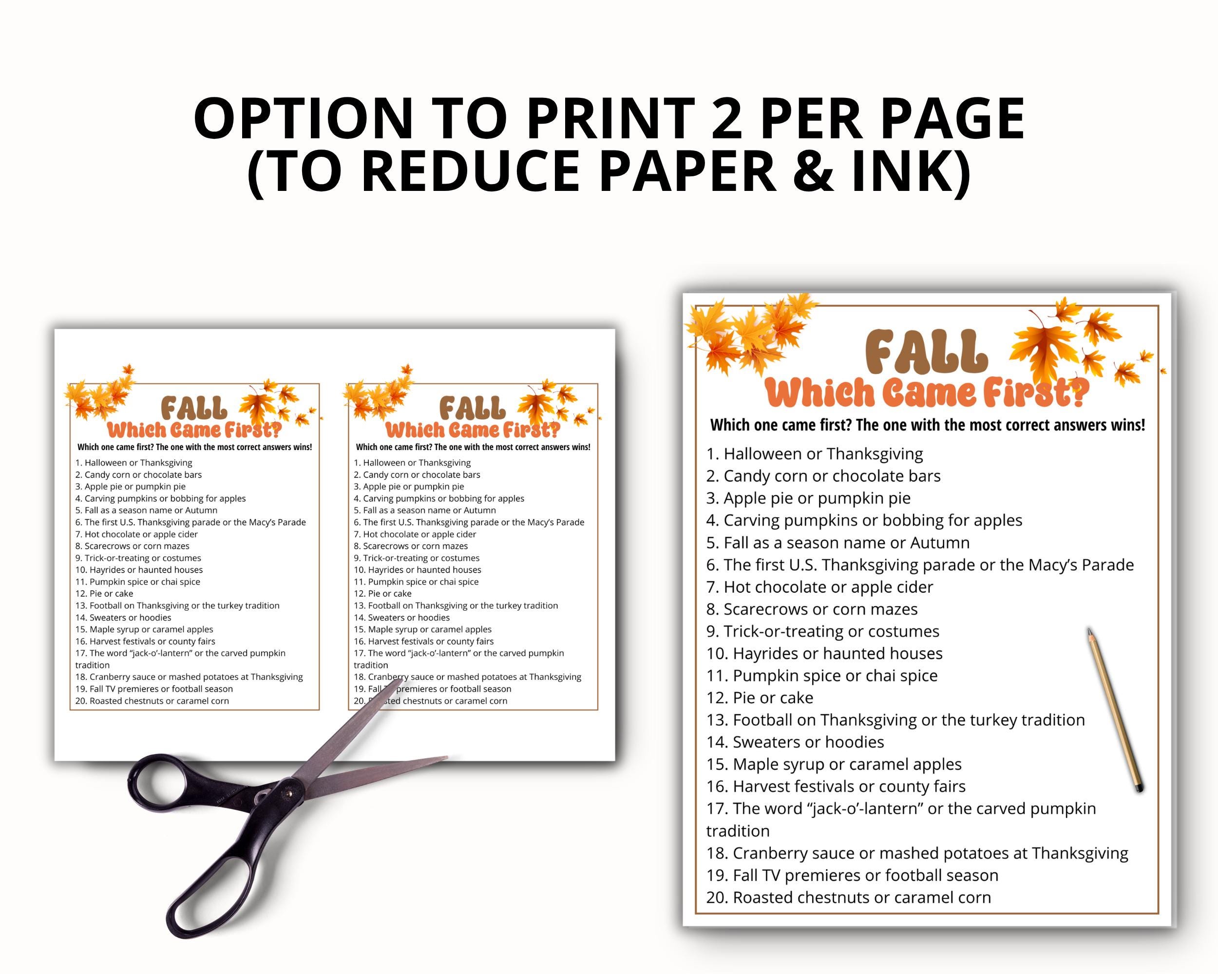 Thanksgiving Game Bundle, Fall Trivia Games, 52 Fun Printable Games for ...