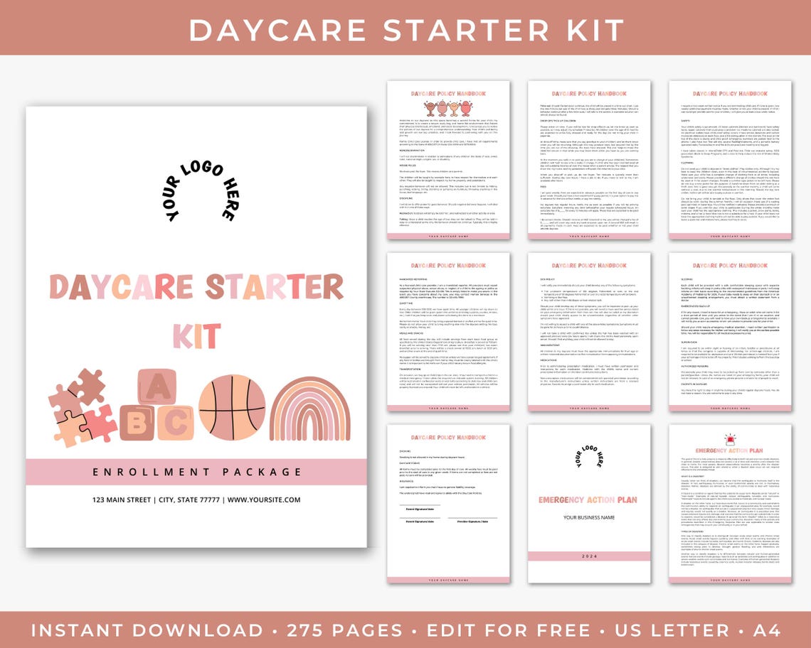 Daycare Starter Kit, Daycare Forms, Daycare Contract, Childcare Forms ...