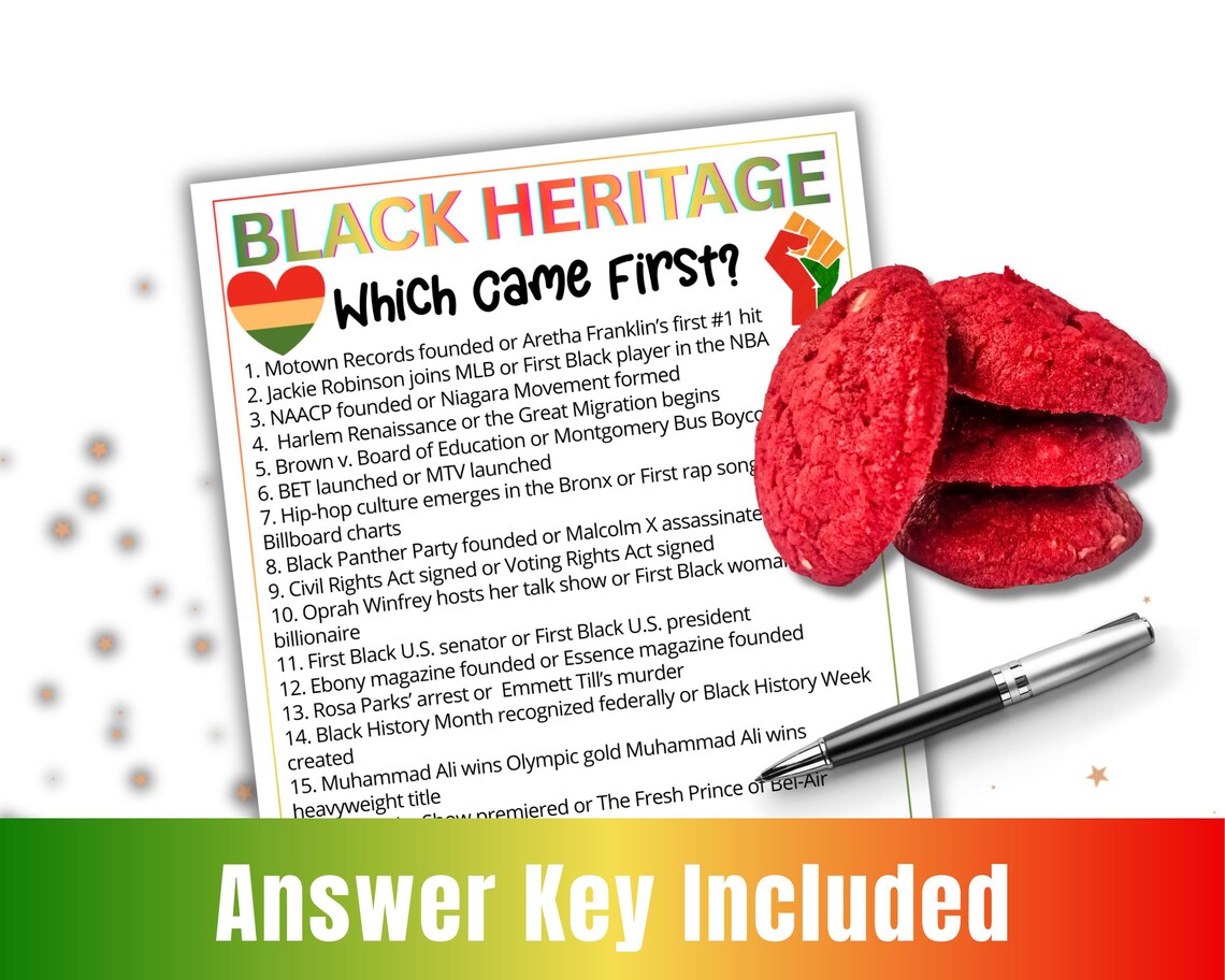 Black History Trivia Game - Which Came First, African American History ...