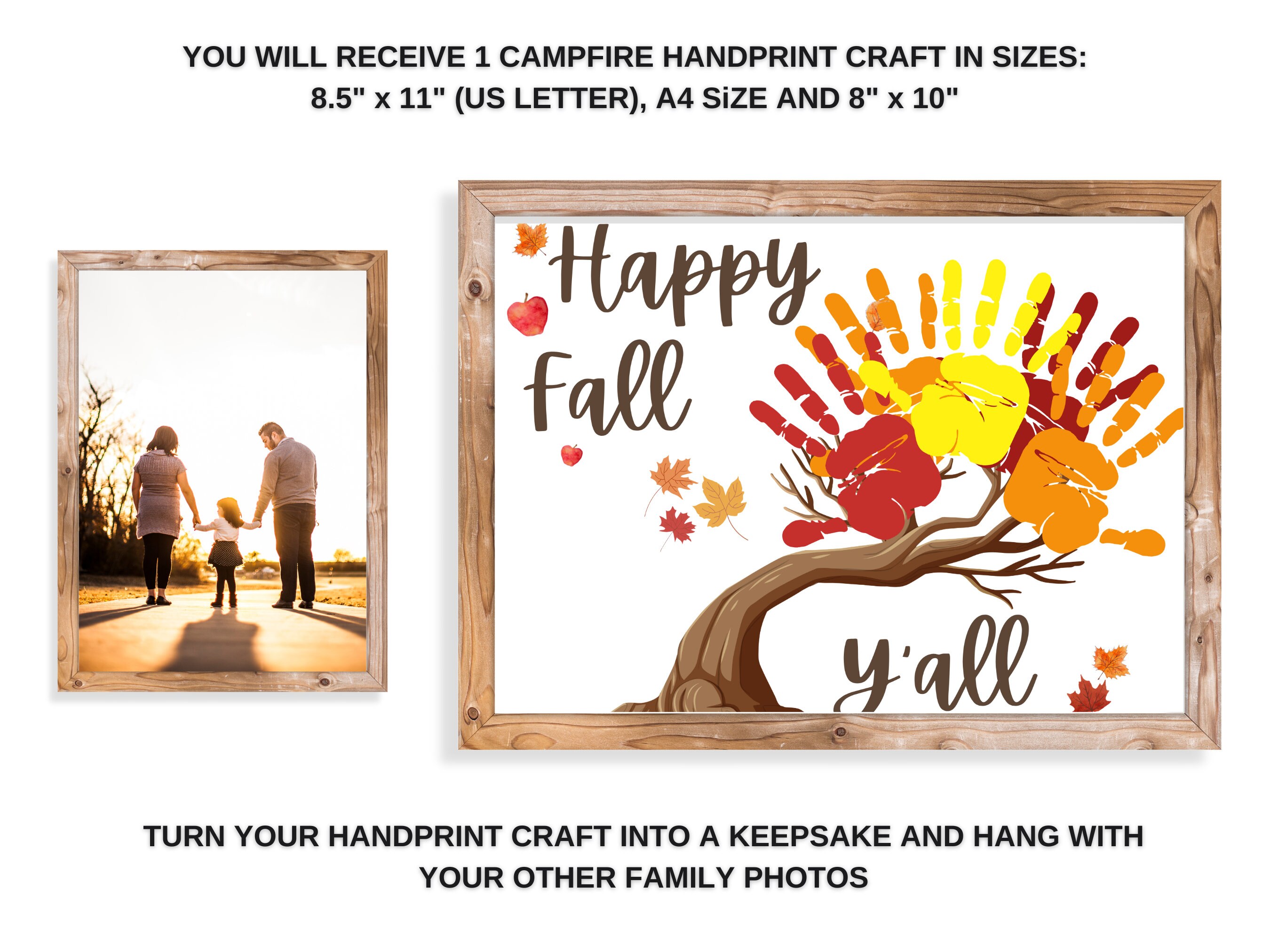 Fall Handprint Art, Fall Handprint Craft, Preschool Activity, Handprint ...