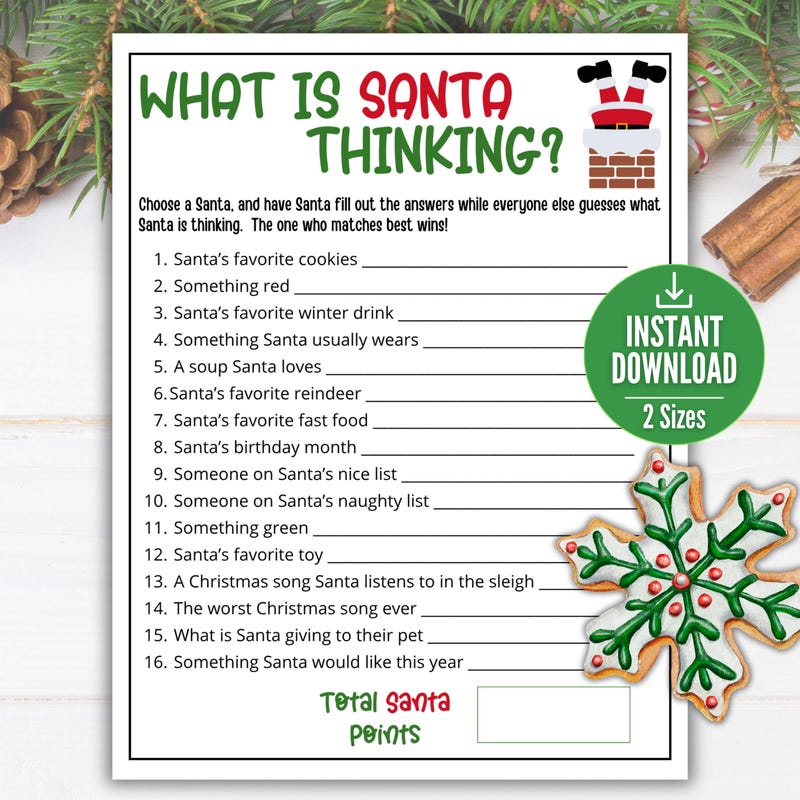 What is Santa Thinking Game - Etsy