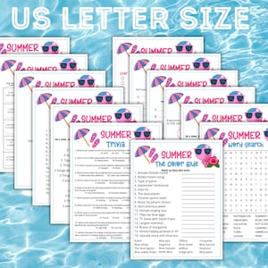 Summer Trivia Game Bundle, Printable Summer Game for Kids & Adults ...