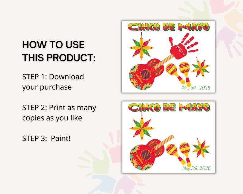 Cinco De Mayo Handprint Craft Bundle, Mexican Fiesta Handprint Keepsake ...