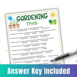 Gardening Trivia Game, Spring Season Quiz, Spring Time Game for Adults ...
