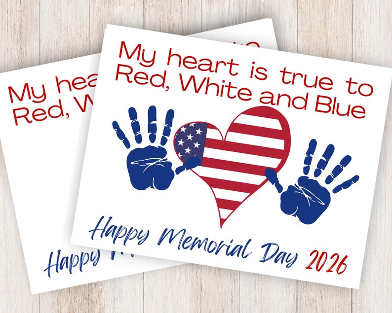 Memorial Day Handprint, Memorial Day 2026, Handprint Art, Patriotic ...