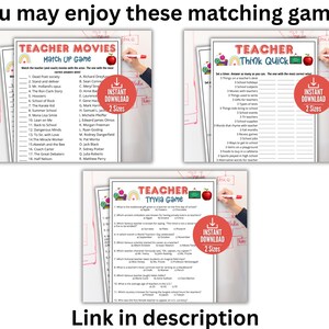Teacher Trivia Game, Teacher Party Game, Back to School Trivia Game ...