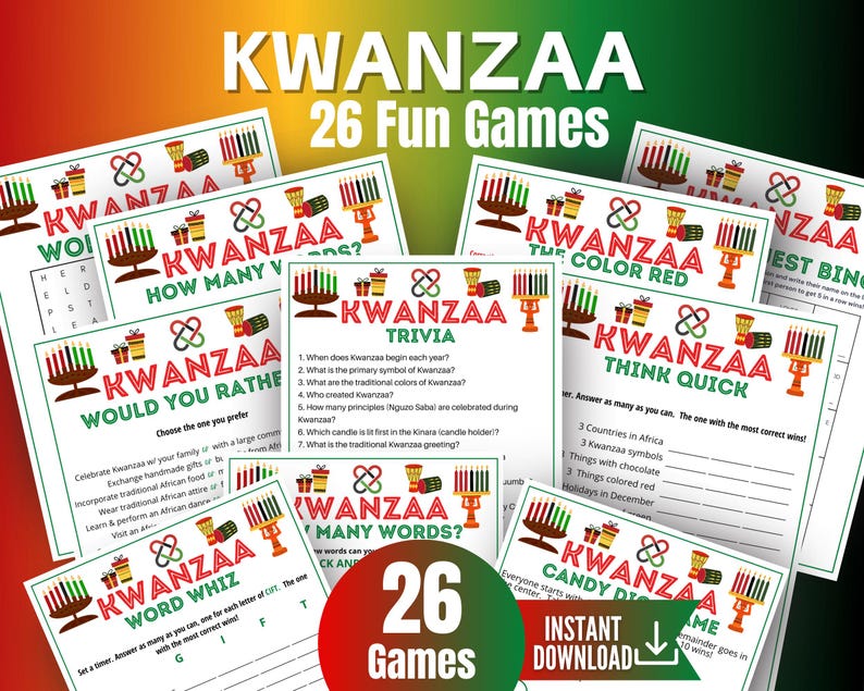 Kwanzaa Game Bundle, Kwanzaa Party Games, Kwanzaa Holiday Trivia ...