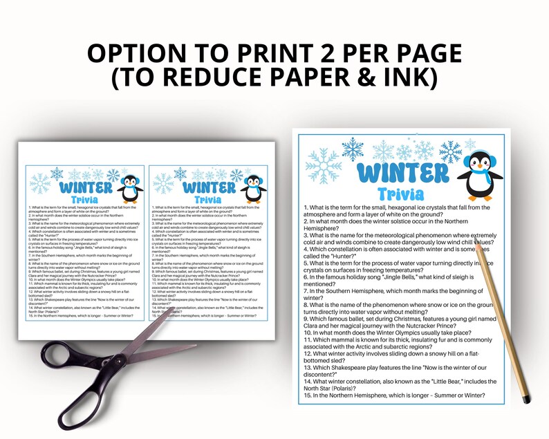 Winter Trivia Game Bundle, 65 Winter Solstice Holiday Games,winter ...