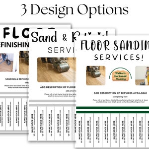 Editable Floor Refinishing Marketing Flyer, Hardwood Sanding Tear off ...